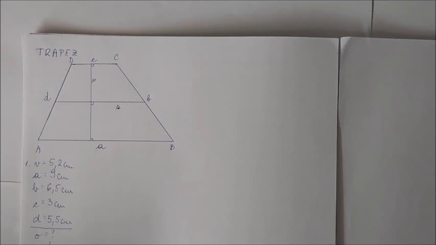 Obseg in ploščina trapeza